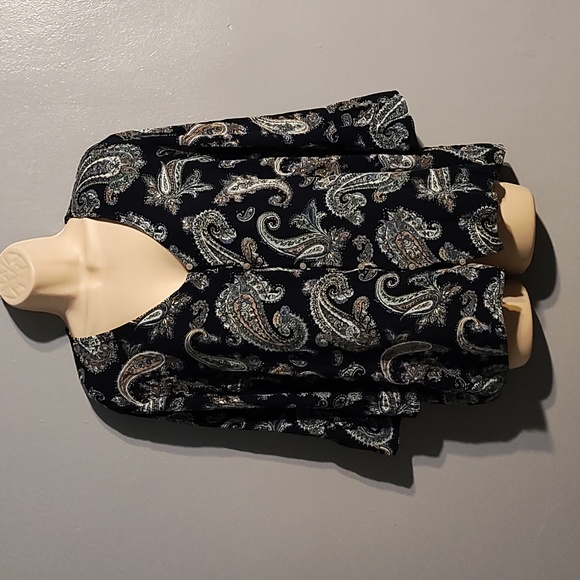 Cato | Tops | Cato Womens Blue Paisley Print Hi Front Low Back Trumpet ...